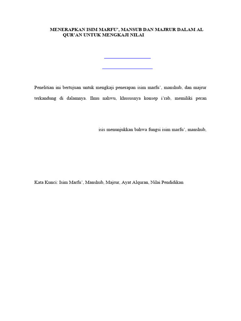 Penerapan Isim Marfu', Manshub, Majrur | PDF