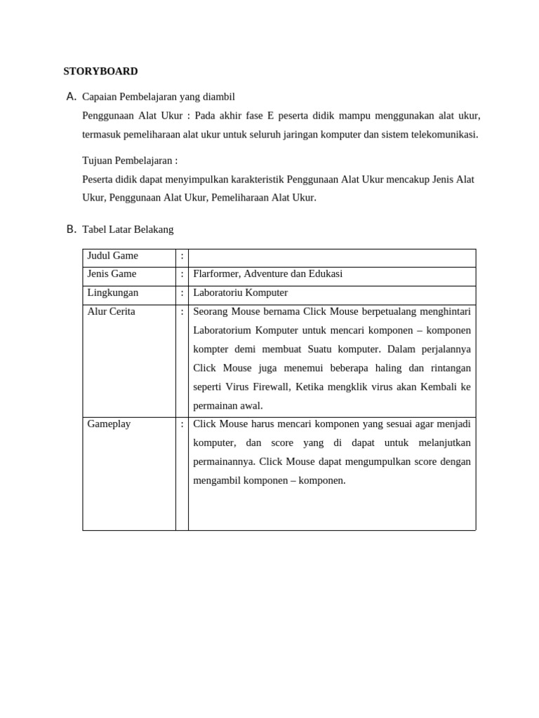 Contoh Storyboard | PDF