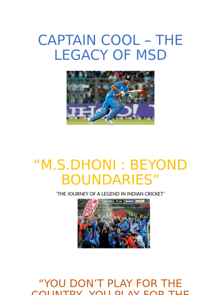 MSD: The Legacy of Captain Cool | PDF