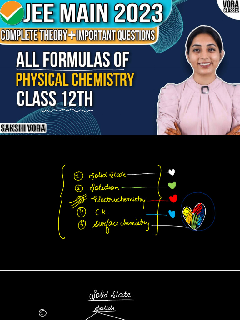 Physical Chemistry All Formulae Class 12 | PDF