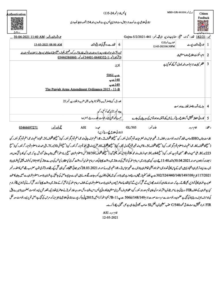 Psrms 11442: Citizen Feedback | PDF