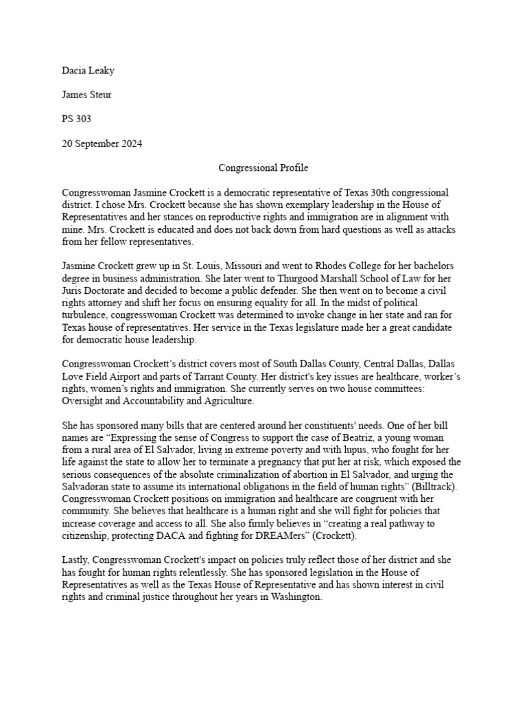 Congressional Profile | PDF | United States Congress | American Government