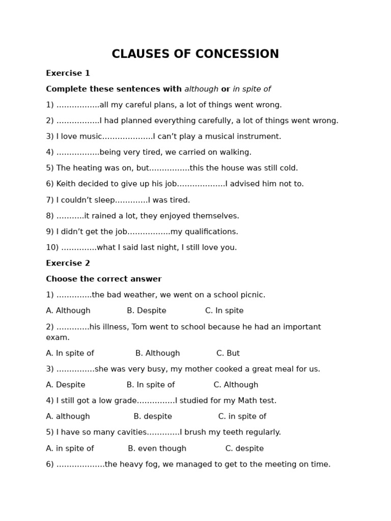 CLAUSES OF CONCESSION | PDF