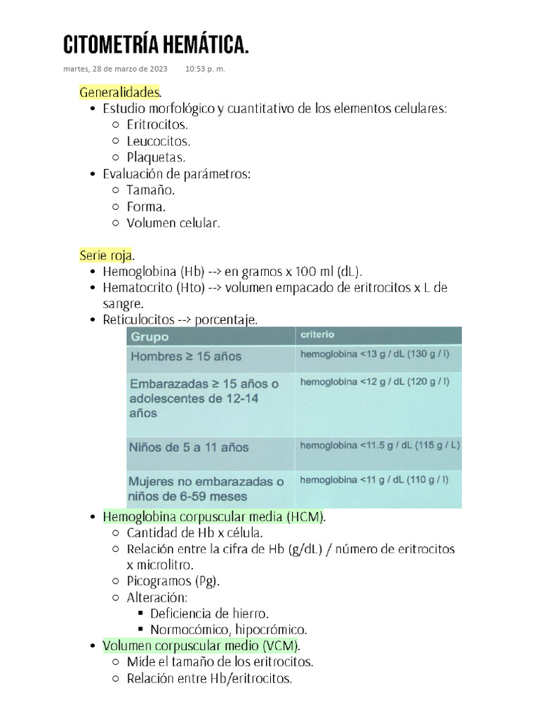 Citometría hemática | PDF