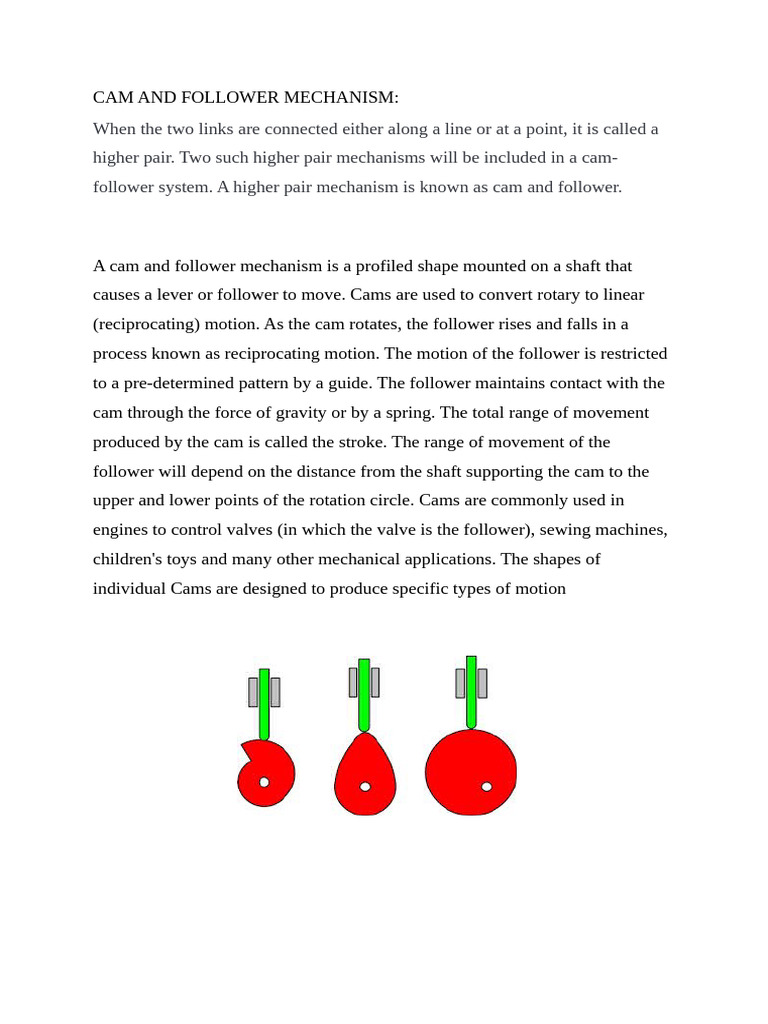 Cam and Follower Mechanism Overview | PDF | Machines | Tools
