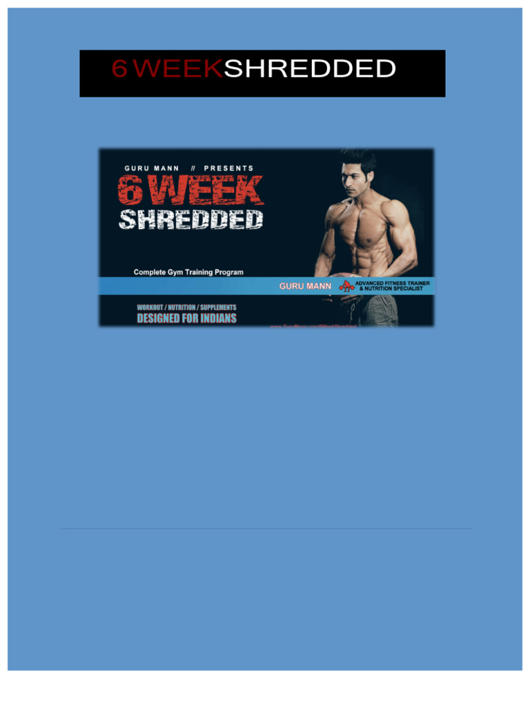 6 Weeks Shredded | PDF | Nutrients | Dietary Supplements