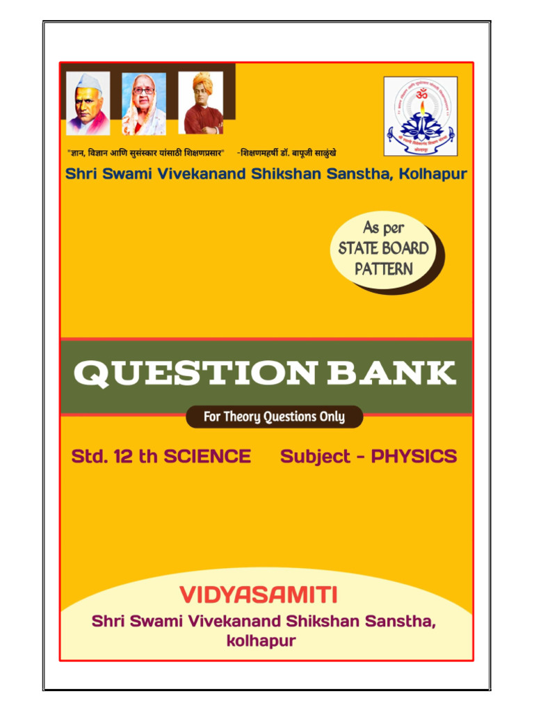 Xii Physics Question Bank 2024 | PDF | Oscillation | Rotation Around A ...