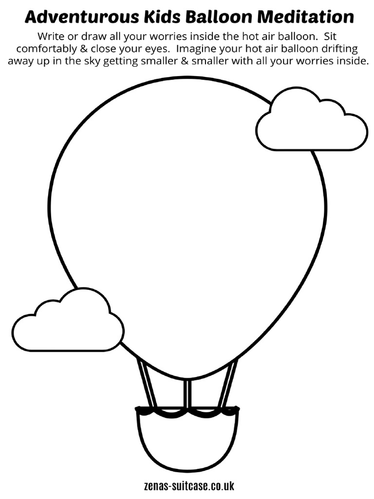 Kids Worksheet Balloon Meditation | PDF