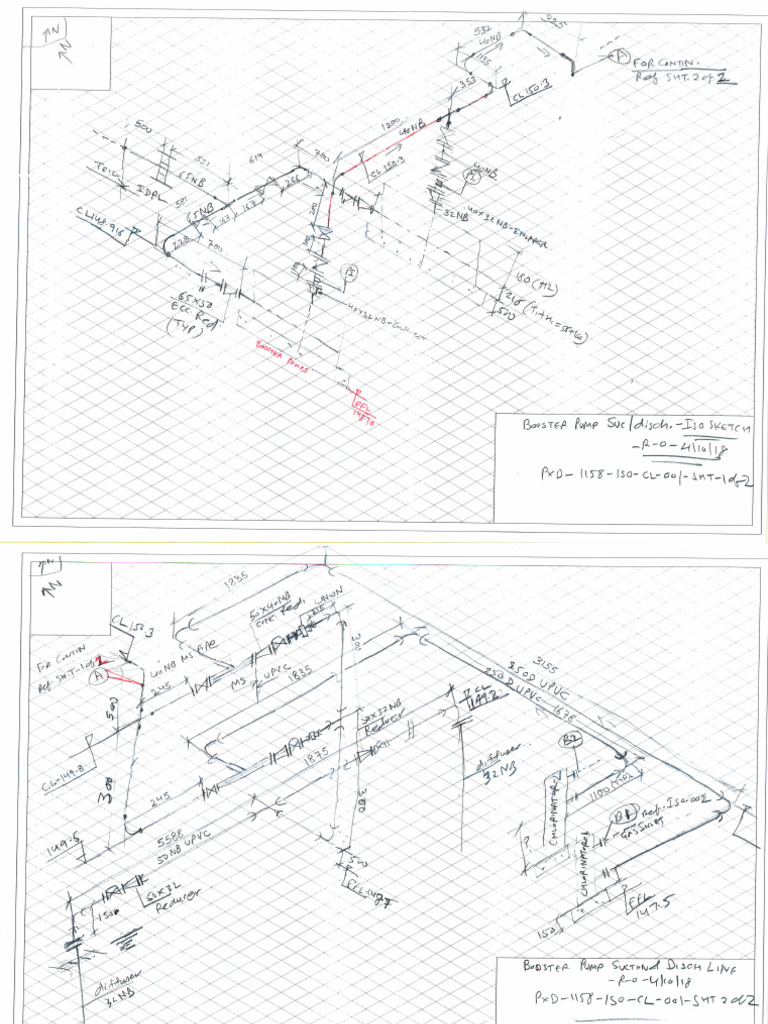 Isometric-For Booster Pump-Suc-Disch-Sht-1&2 | PDF