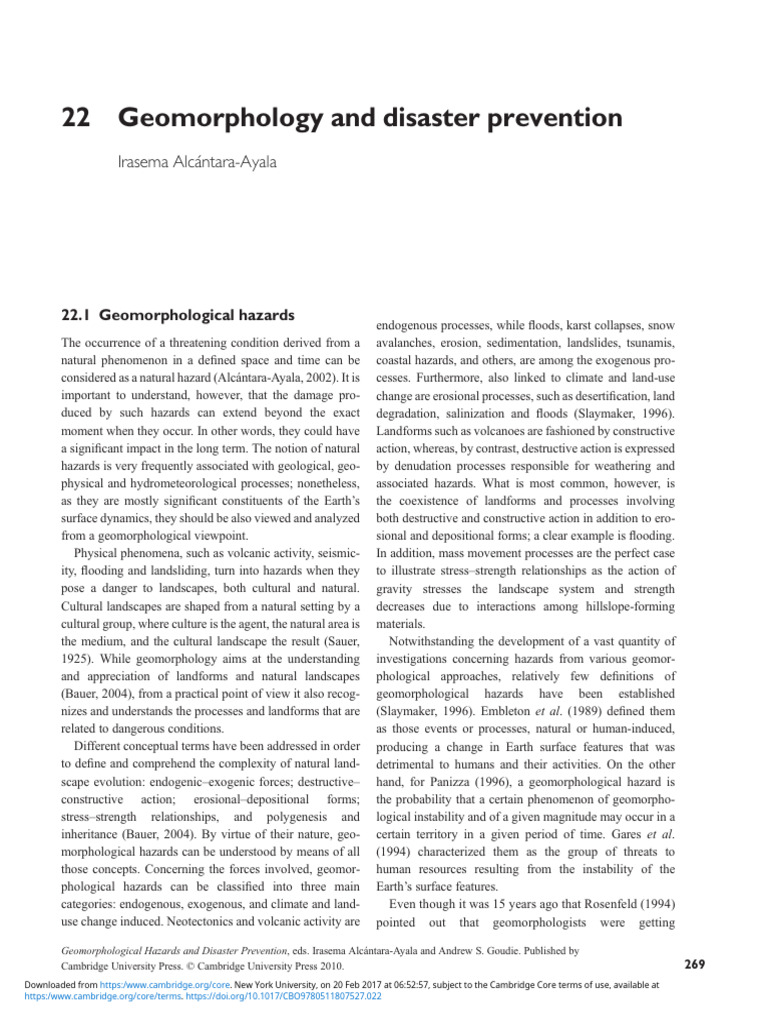 Geomorphology and Disaster Prevention | PDF | Natural Disasters ...