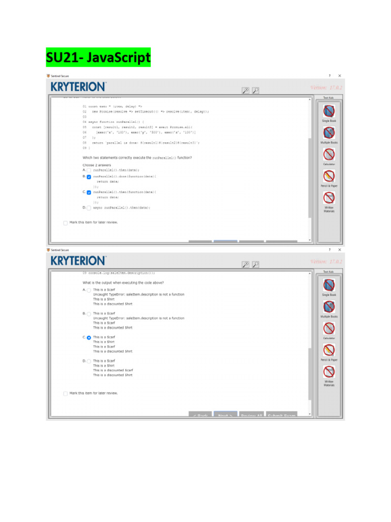 Javascript SET 2 SU21 | PDF