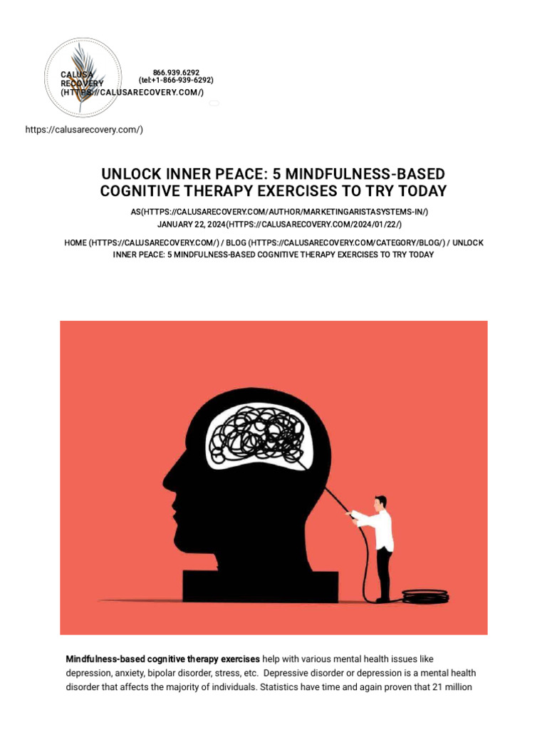 5 Mindfulness-Based Cognitive Therapy Exercises | PDF | Psychotherapy ...