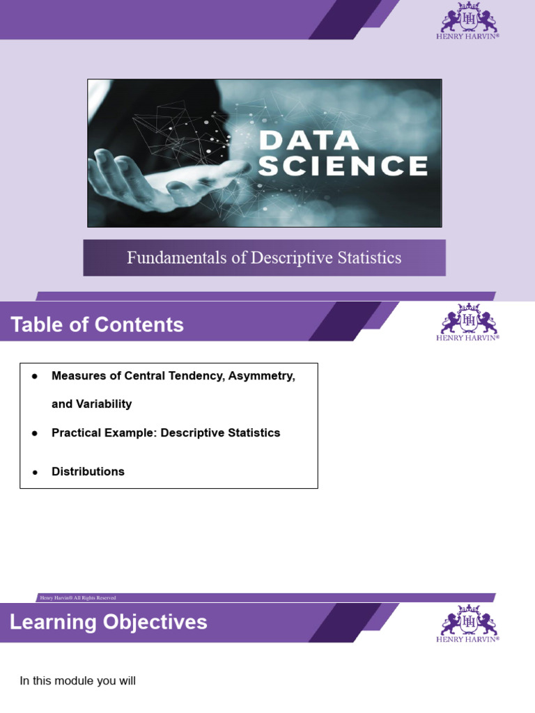 Module 2 - Fundamentals of Descriptive Statistics - Statistics For Data ...