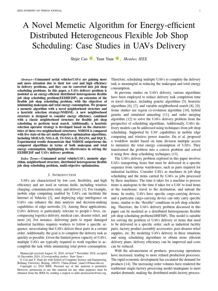 A Novel Memetic Algorithm for Energy-efficient Distributed Heterogeneous Flexible Job Shop ...