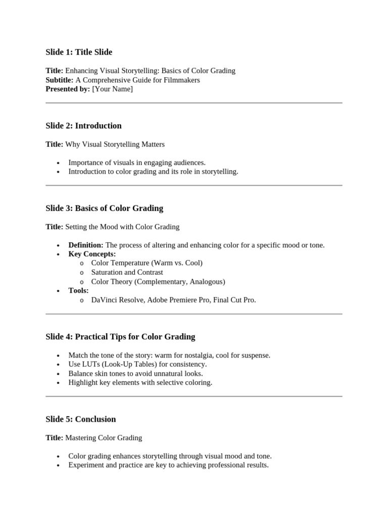 Basics of Color Grading | PDF