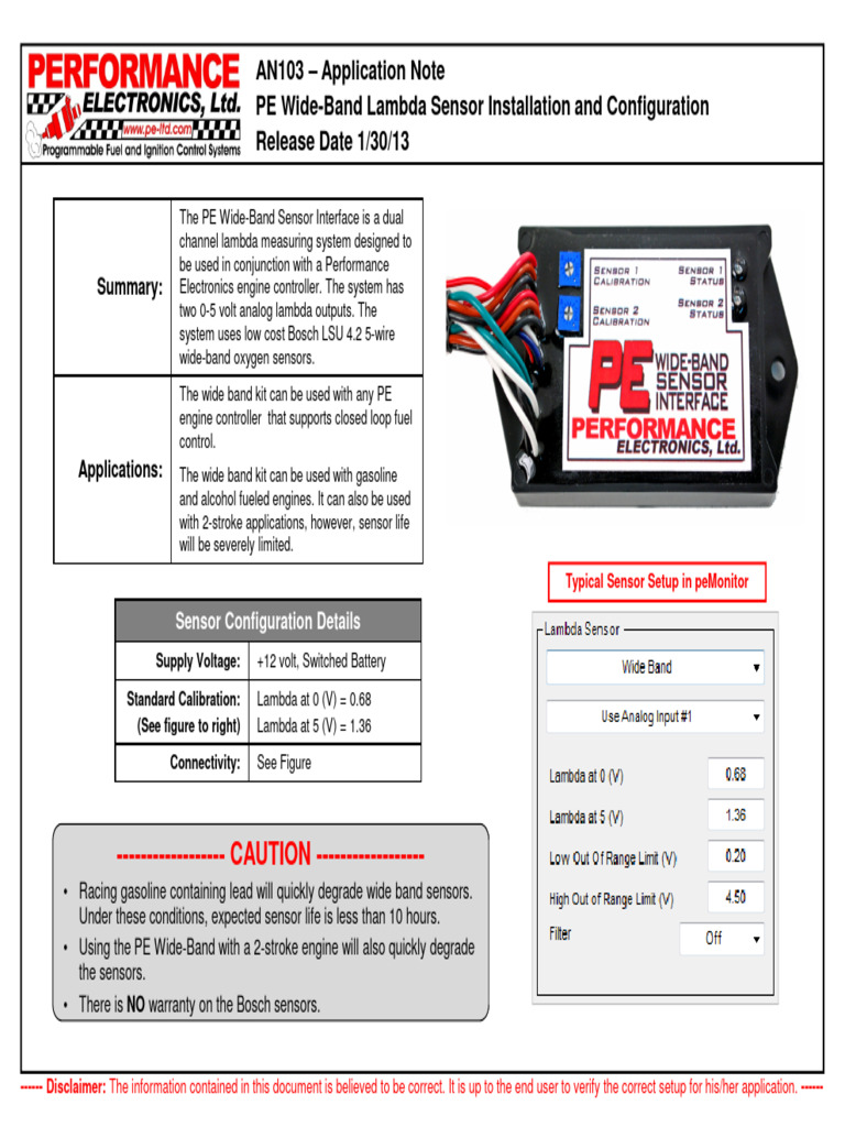 an103_pe_wide_band_lambda_sensor | PDF | Electrical Connector ...