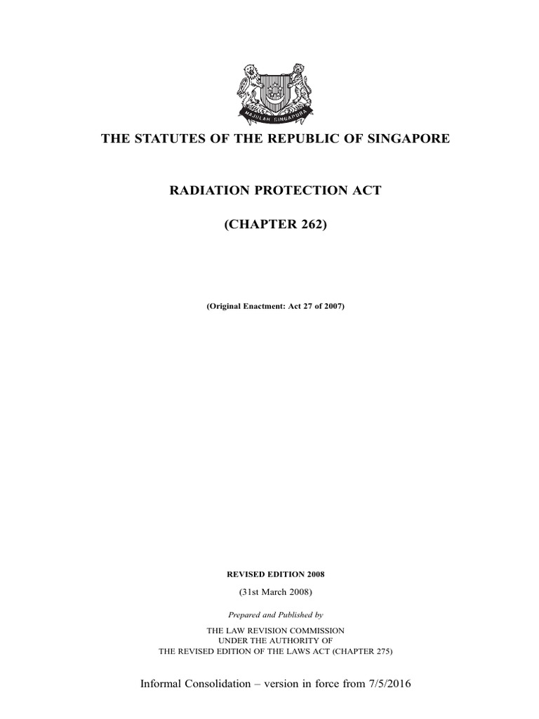 Radiation Protection Act (Chapter 262) | PDF | Search Warrant | Uranium