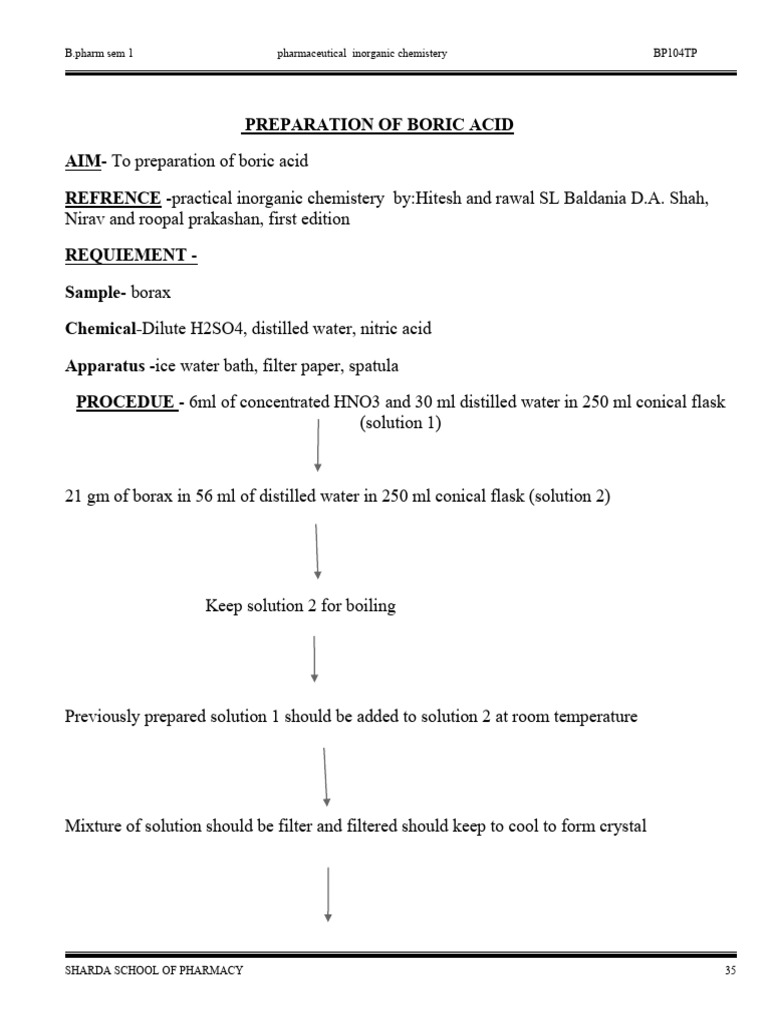 Preparation of Boric Acid | PDF Preparation of Boric Acid | PDF