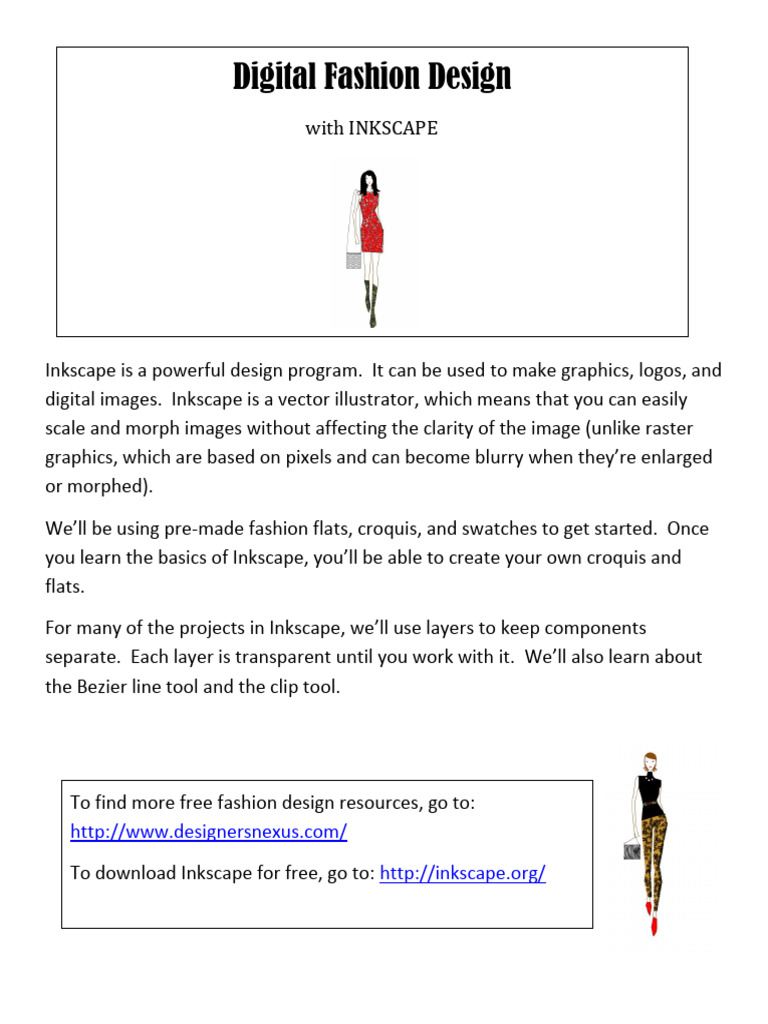 Inkscape Digital Fashion Design | PDF | Computer Graphics | Graphics