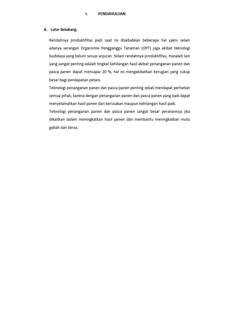 Optimalisasi Panen dan Pasca Panen Padi | PDF