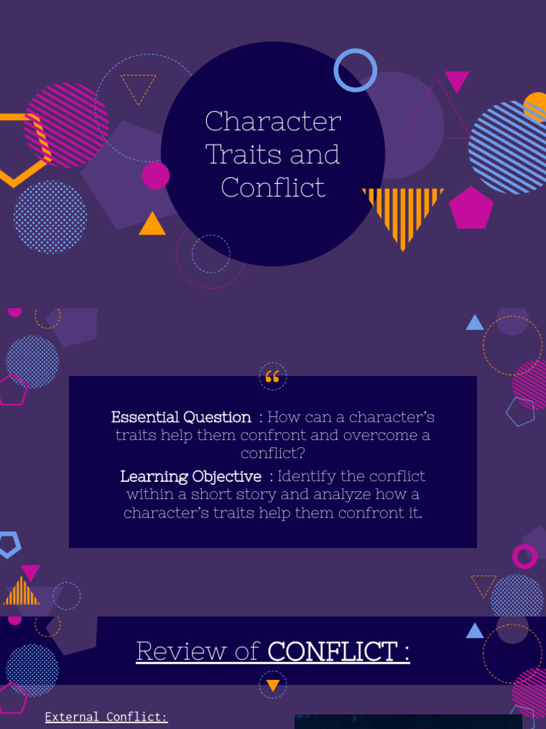 Conflict and Character Traits Slide Show | PDF