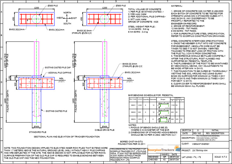 Additional Pile Capping Foundation Drawing For Vibrant Energy 23.75MWp ...