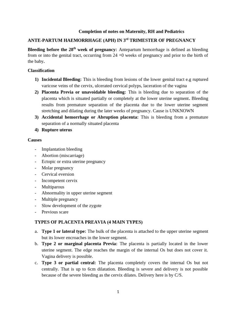 Completion of Notes On Maternity | PDF | Miscarriage | Uterus