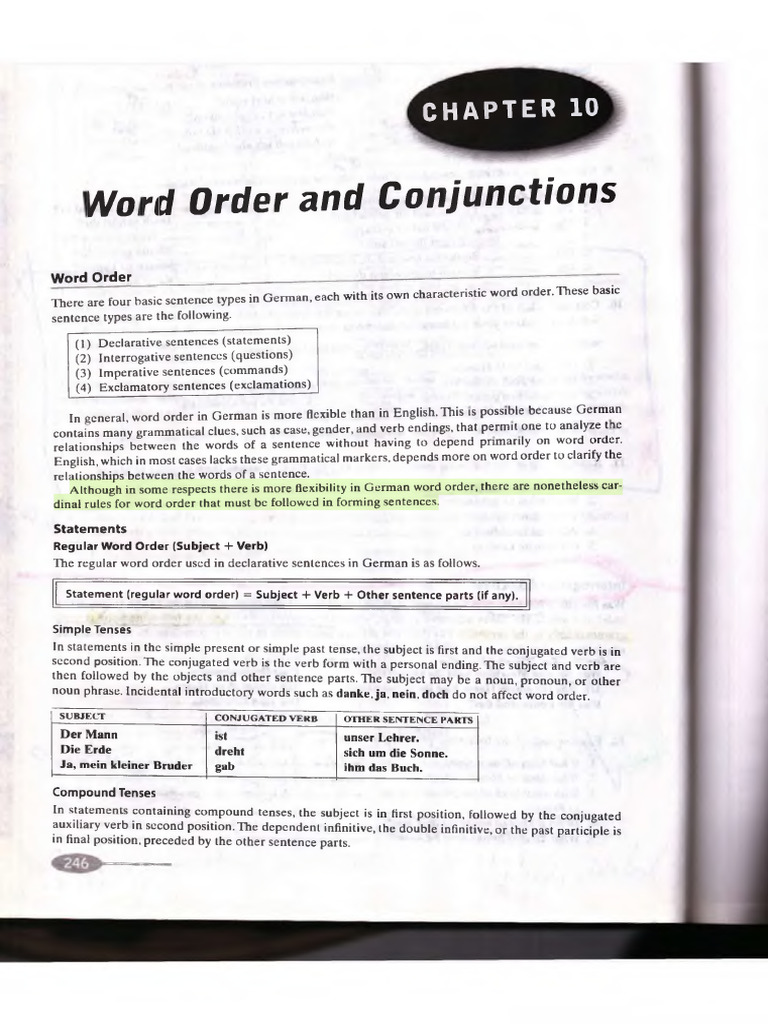 Chapter 10 - Word Order - Shaum's german | PDF | Verb | Subject (Grammar)