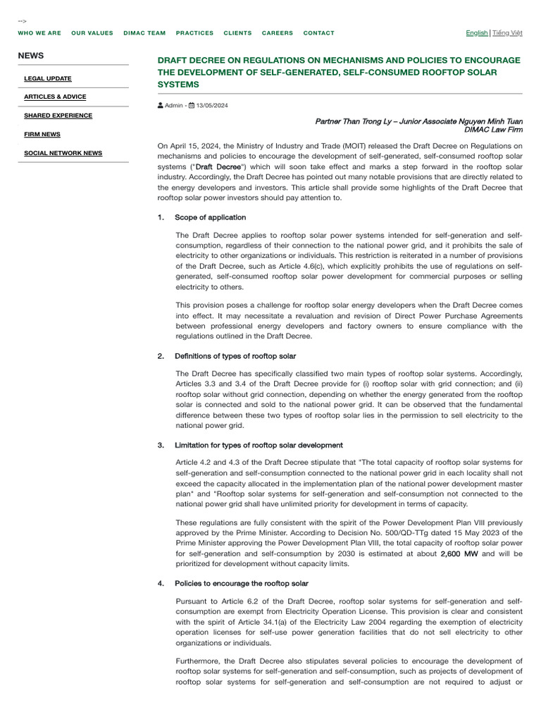 Draft Decree on Regulations on mechanisms and policies to encourage the ...