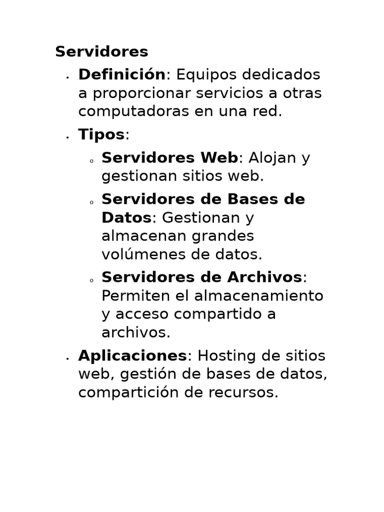 Servidores y Tipos | PDF