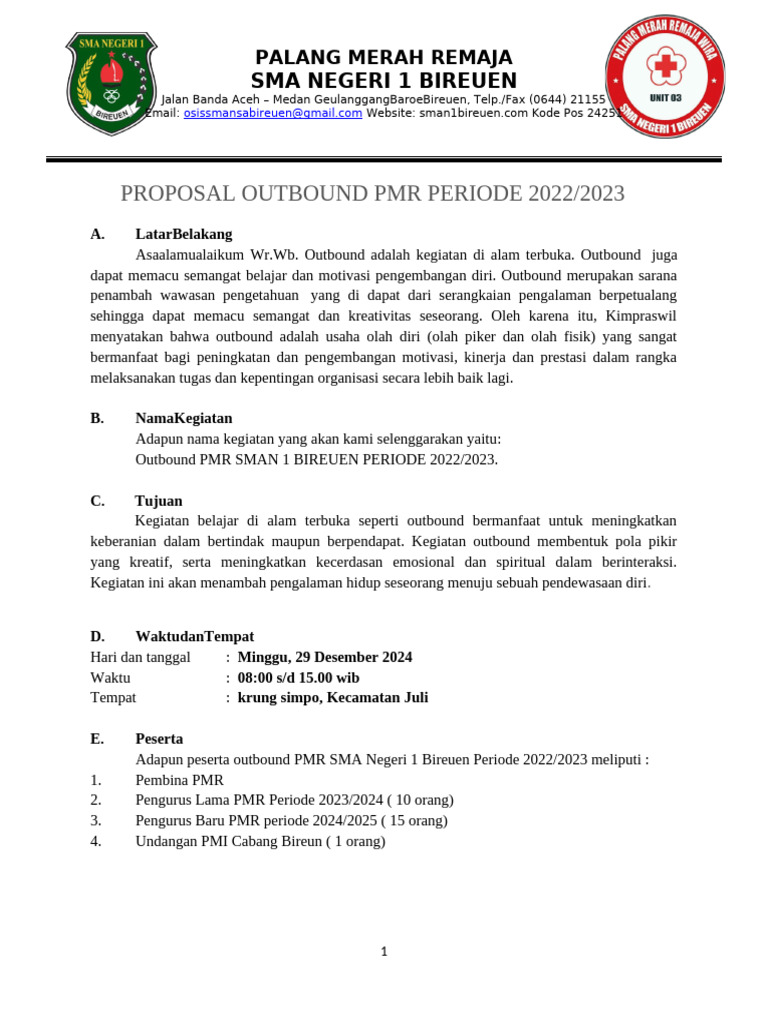 2. Proposal Outbound PMR - minggu,6 nov '22 | PDF