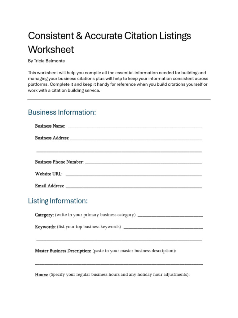 Consistent & Accurante Citation Worksheet PDF | PDF | Web 2.0 | Software
