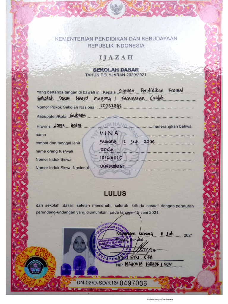 Ijazah Vina | PDF