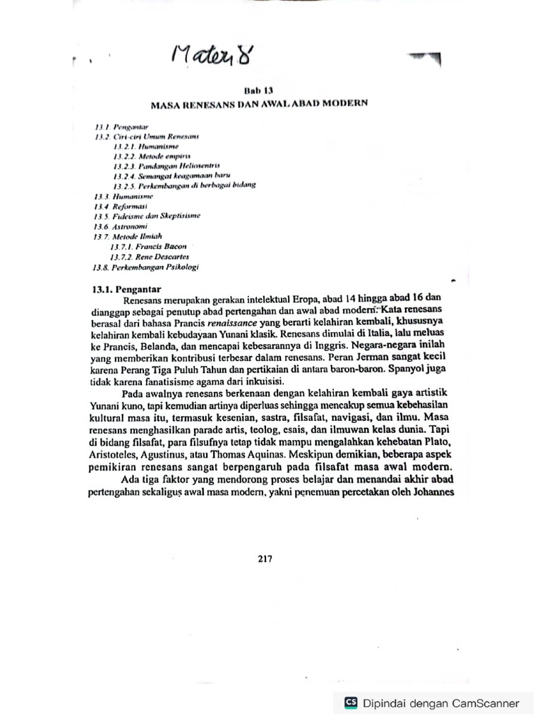 Materi Bab 13 Masa Renaisans Dan Awal Abad Modern | PDF
