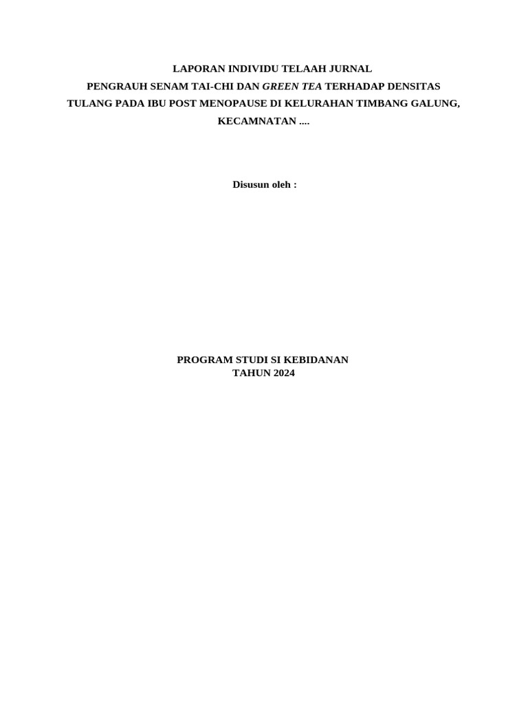 Contoh Laopran Telaah Jurnal Menopause | PDF