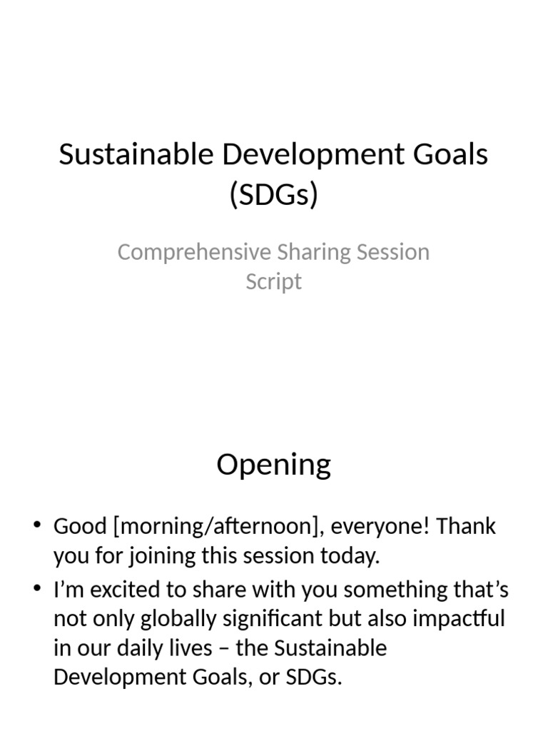 Understanding Sustainable Development Goals | PDF | Sustainability ...
