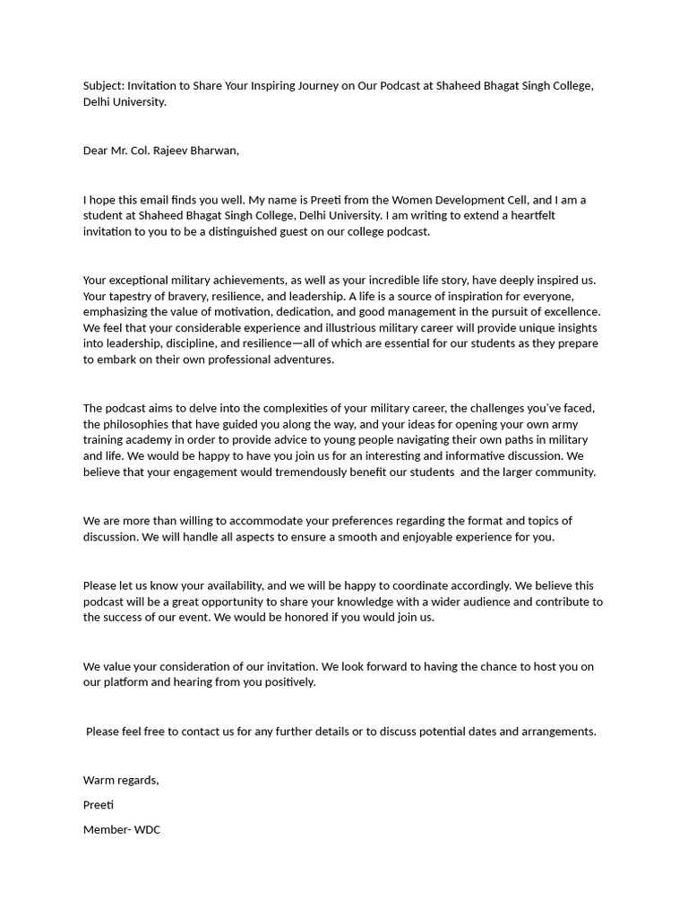 Mr. Col. Rajeev Bharwan | PDF