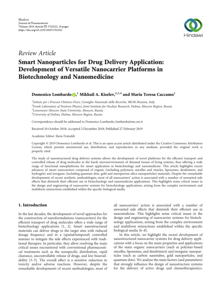 Drug Delivery Application | PDF | Liposome | Nanomaterials