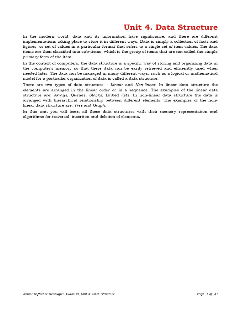 Unit 4. Data Structure-15.9.2022 | PDF | Queue (Abstract Data Type) | Database Index