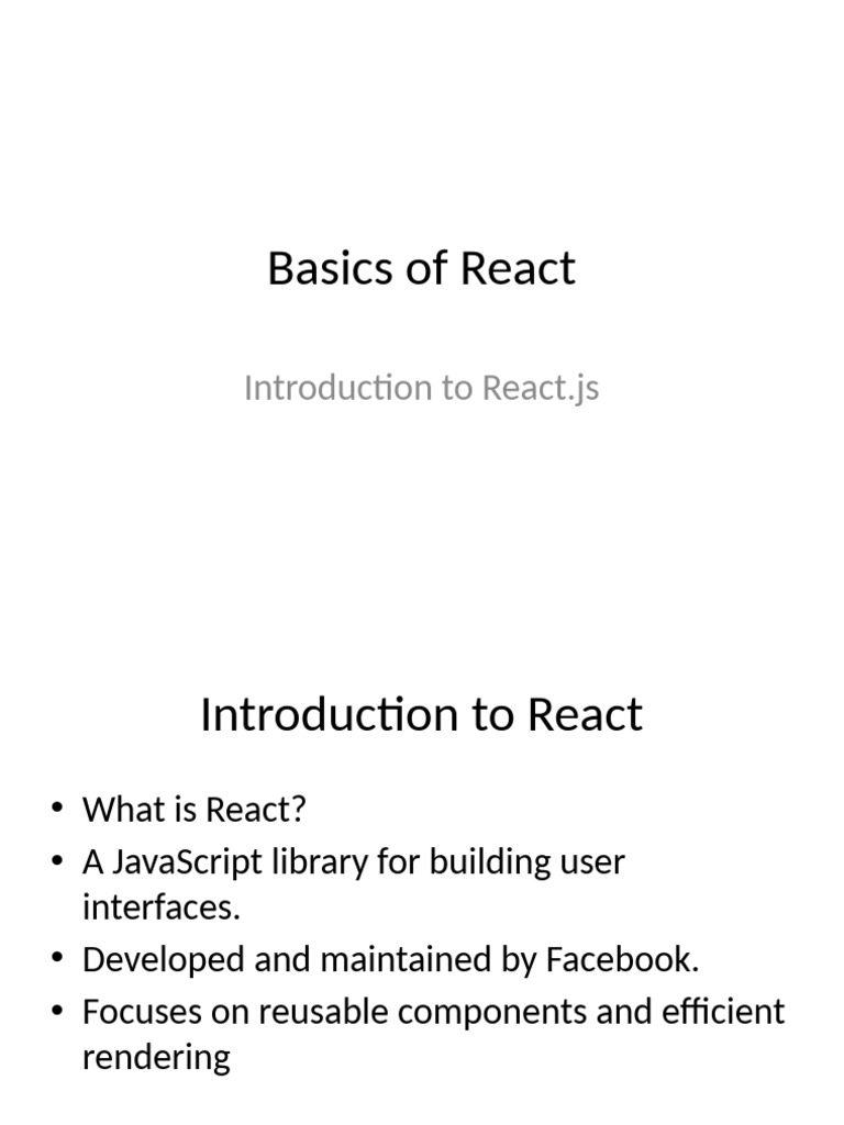 React Basics for Beginners | PDF