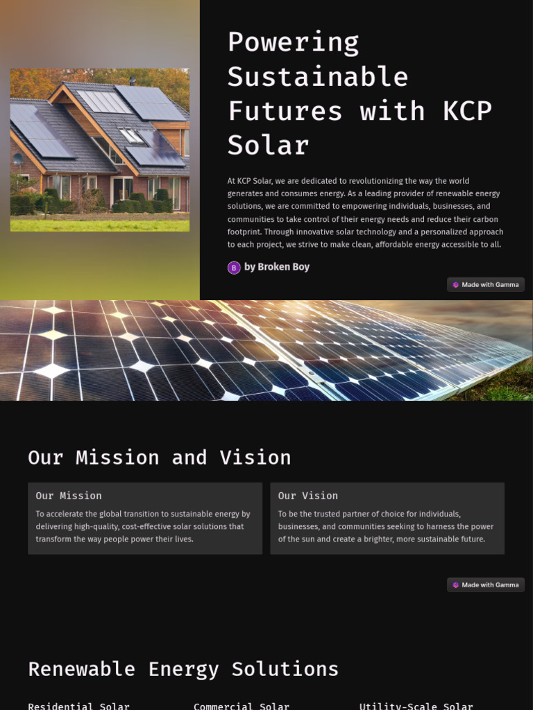 Powering Sustainable Futures With KCP Solar | PDF | Solar Power | Solar ...