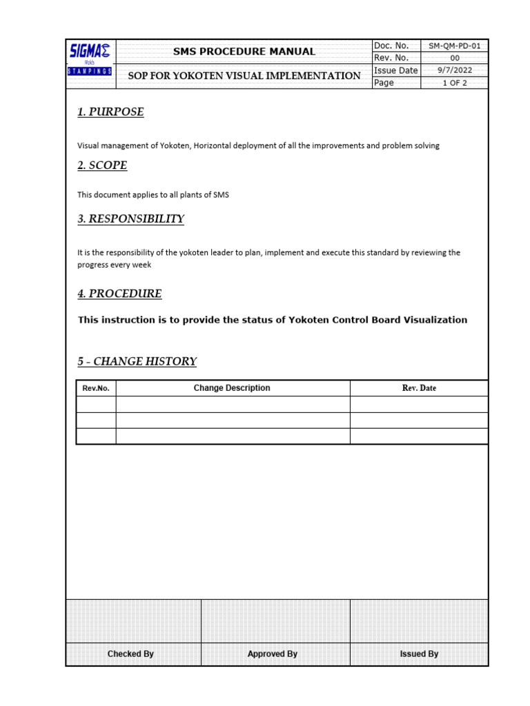 SOP for Yokoten | PDF