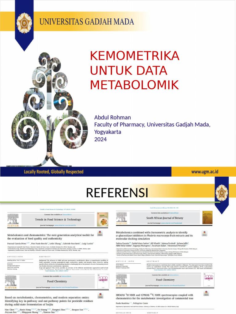 Kemometrika Untuk Metabolomik | PDF | Metabolomics | Analysis