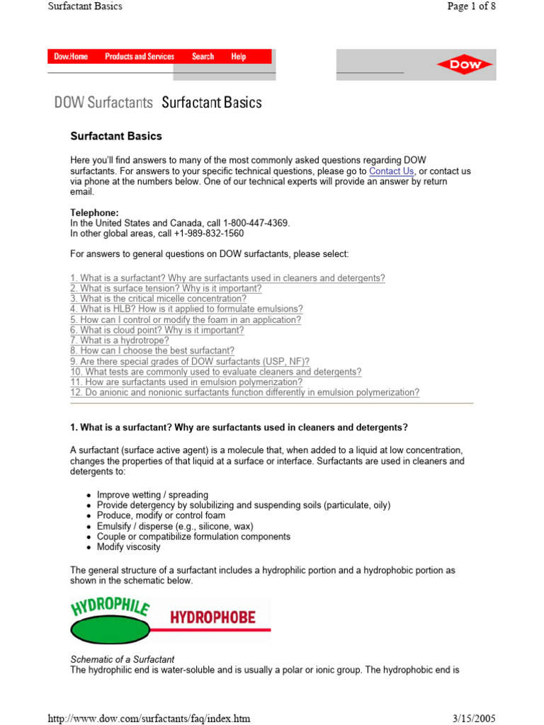 sufactants | PDF | Surfactant | Emulsion