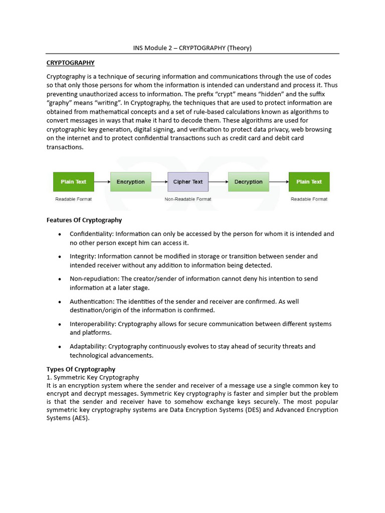 INS Module 2 Theory | PDF | Cryptography | Key (Cryptography)