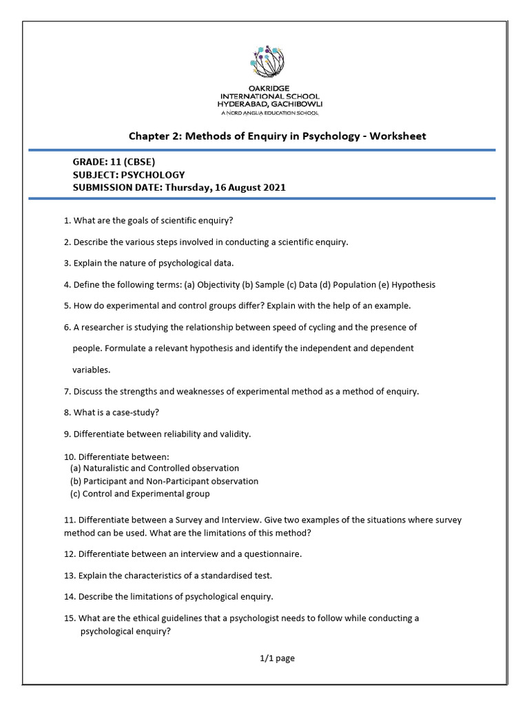 T - G11 Chapter 2 Worksheet | PDF
