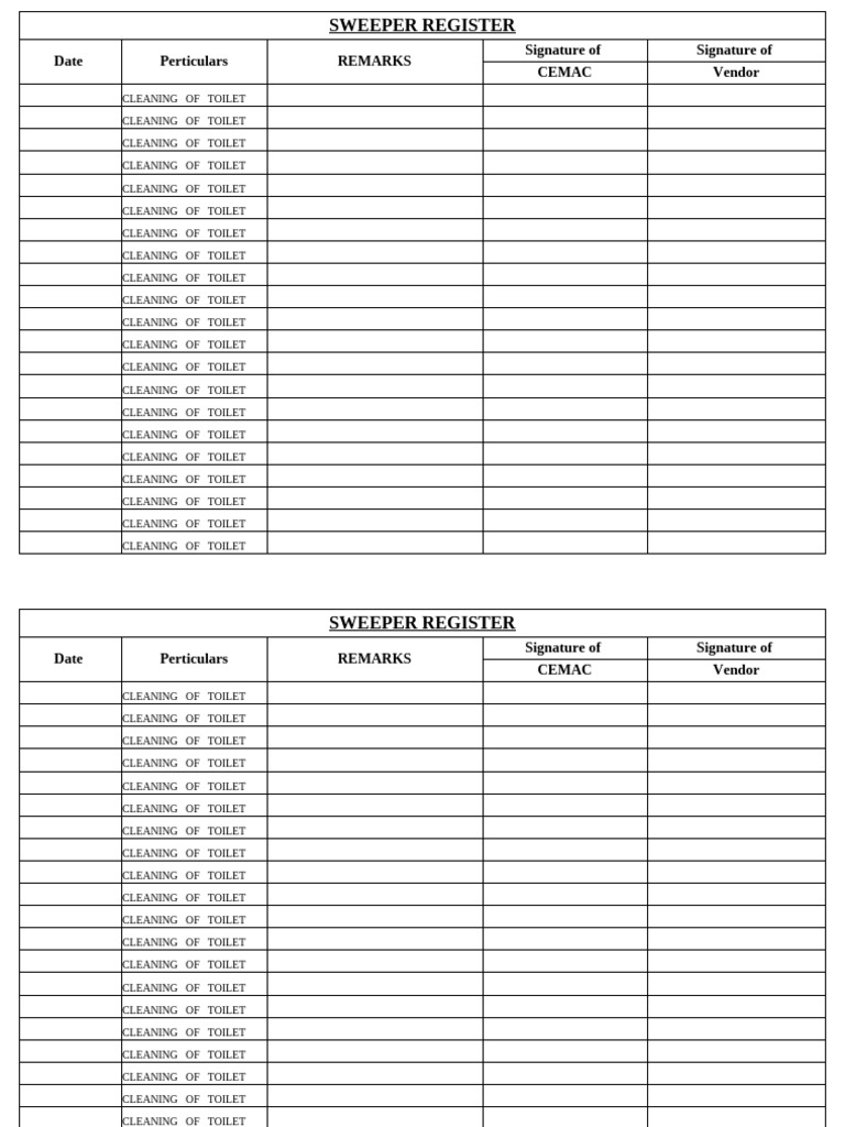 sweeper REGISTER | PDF