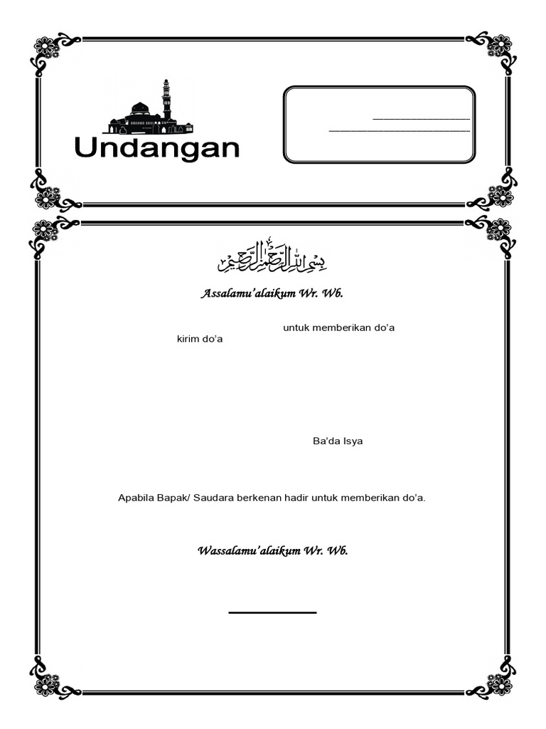 Undangan Tahlil 1000 Hari | PDF