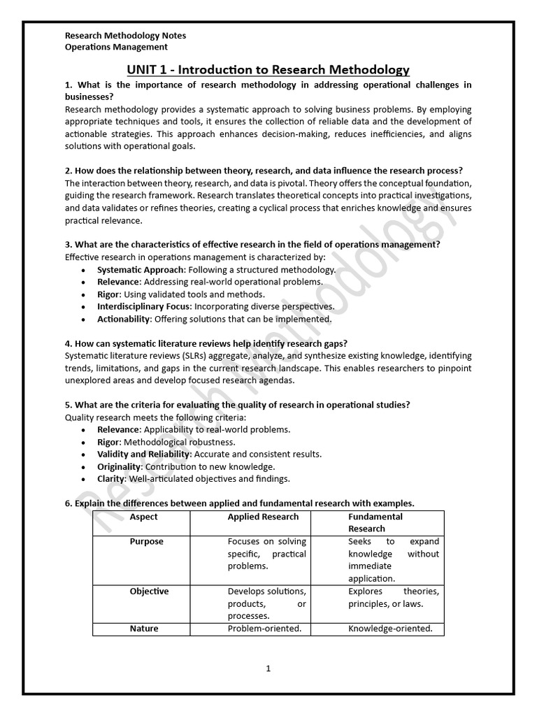 RM NOTES | PDF | Case Study | Methodology