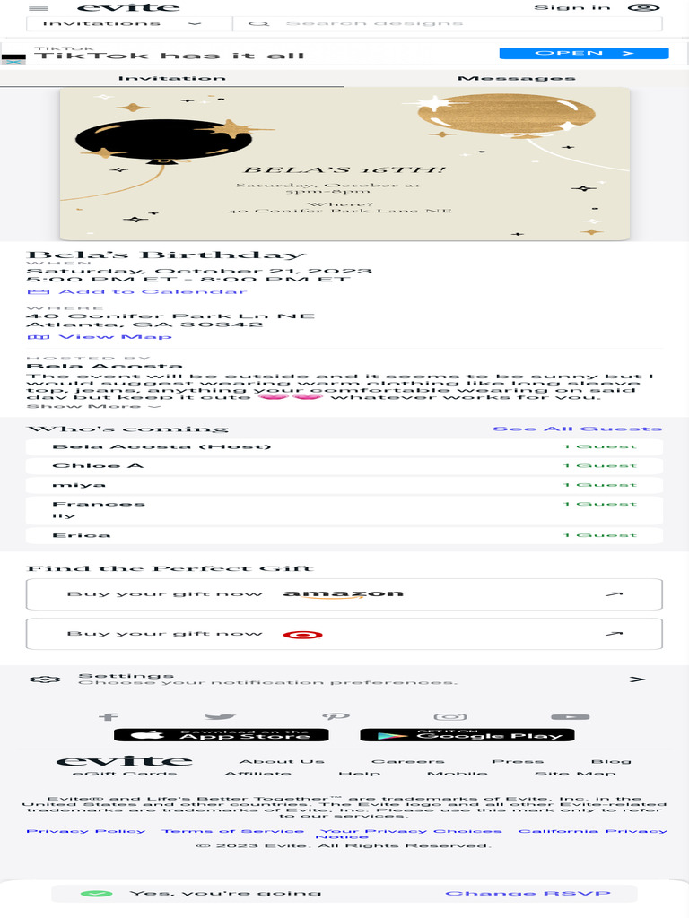Evite Online Invitations, Greeting Cards & Party Ideas | PDF